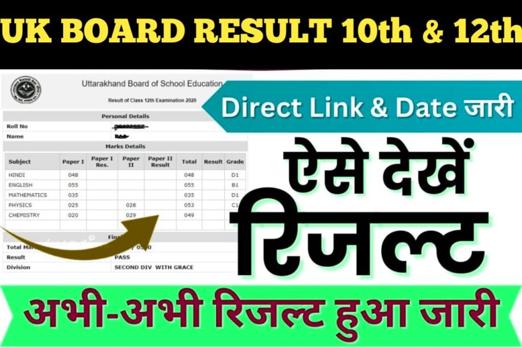 Uttarakhand Board UBSE Class 10th & 12th Result at ubse.uk.gov.in